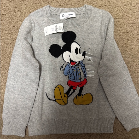 Disney | Shirts & Tops | Disney Gap Kids Gray Mickey Mouse Sweater ...